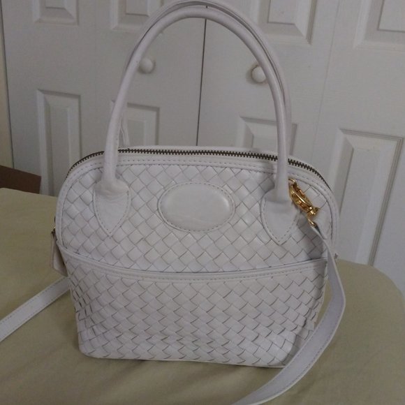 Lederer Italy | Bags | Lederer Italy White Intreciatto Leather ...